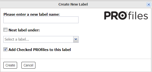 Adding Profile to a label