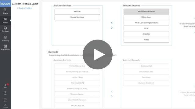 Custom Profile Exports