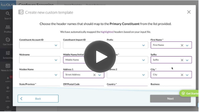 Custom Screening Templates