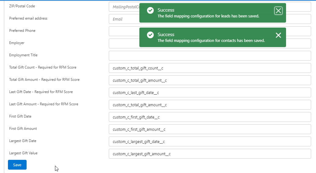 Salesforce Field Mapping