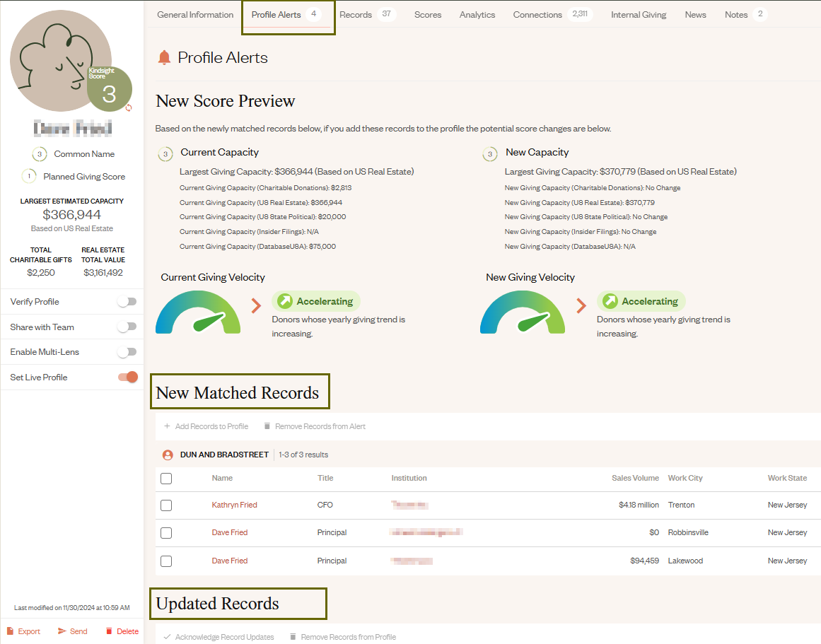 Live Profiles