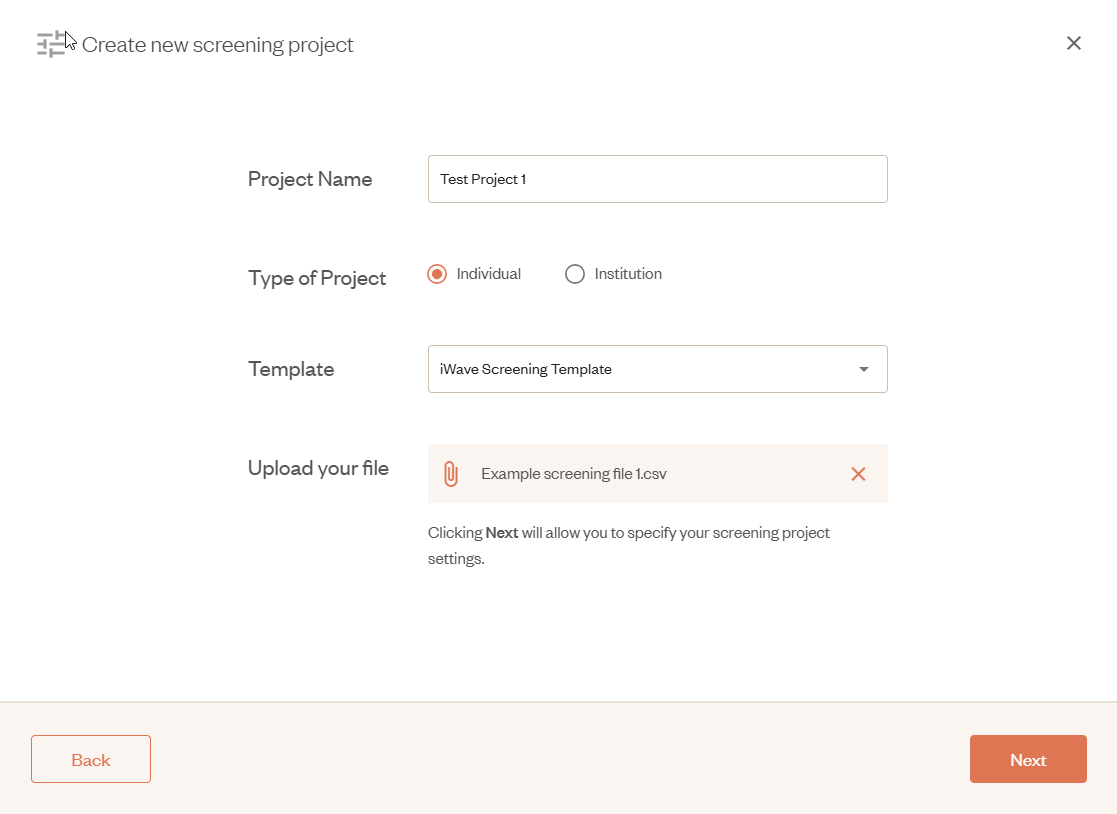 Steps for Screening