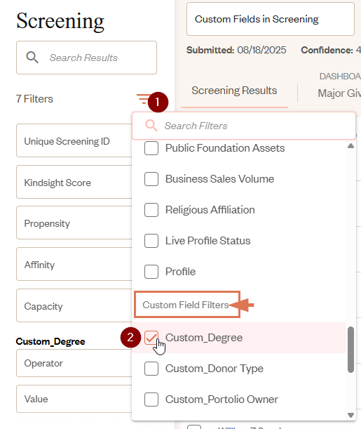 Custom Fields in Screening